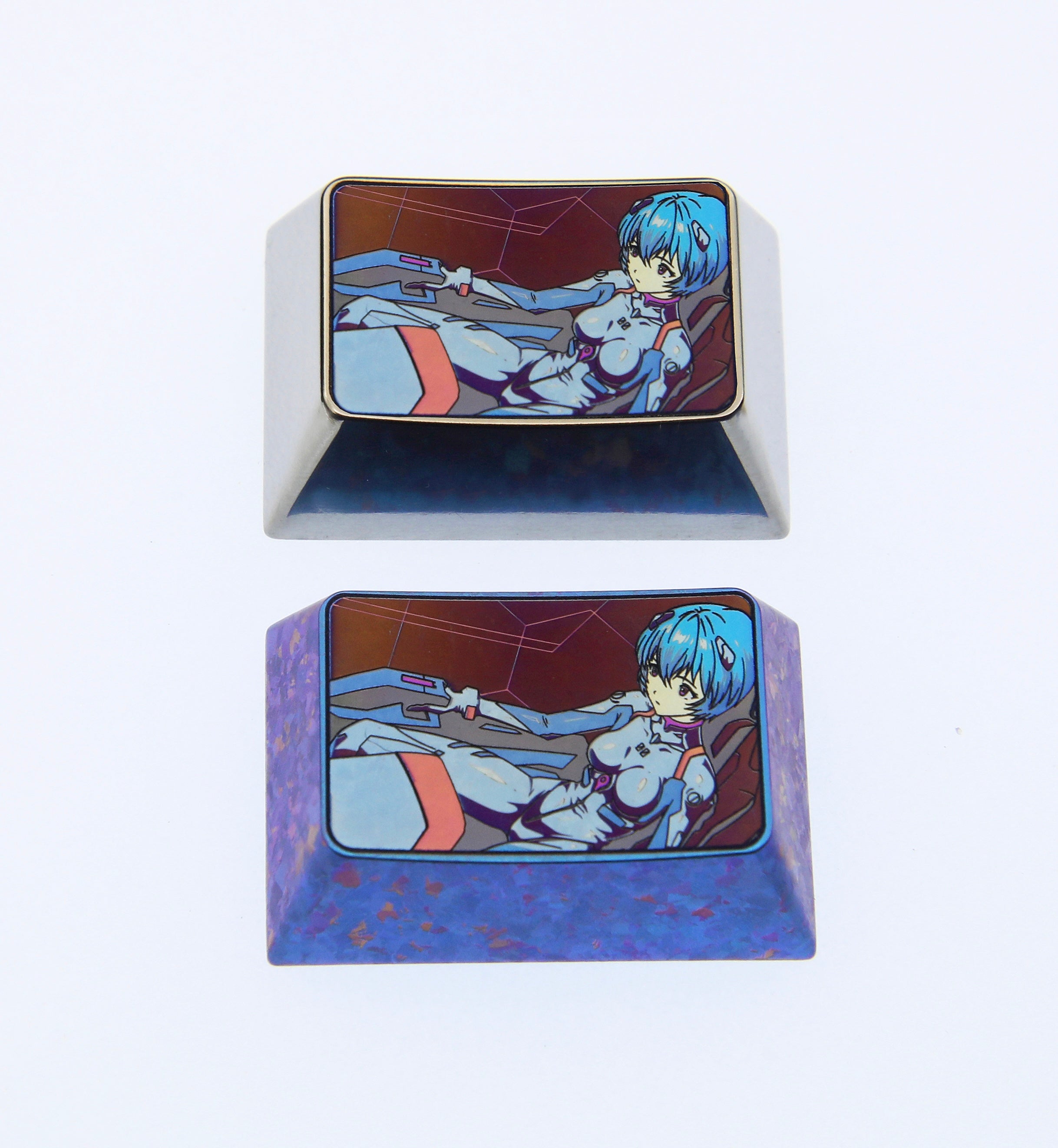 EVA, Ayanami Rei, 1.5U titanium alloy personalized keycaps, metal keyc – bobkeyboard