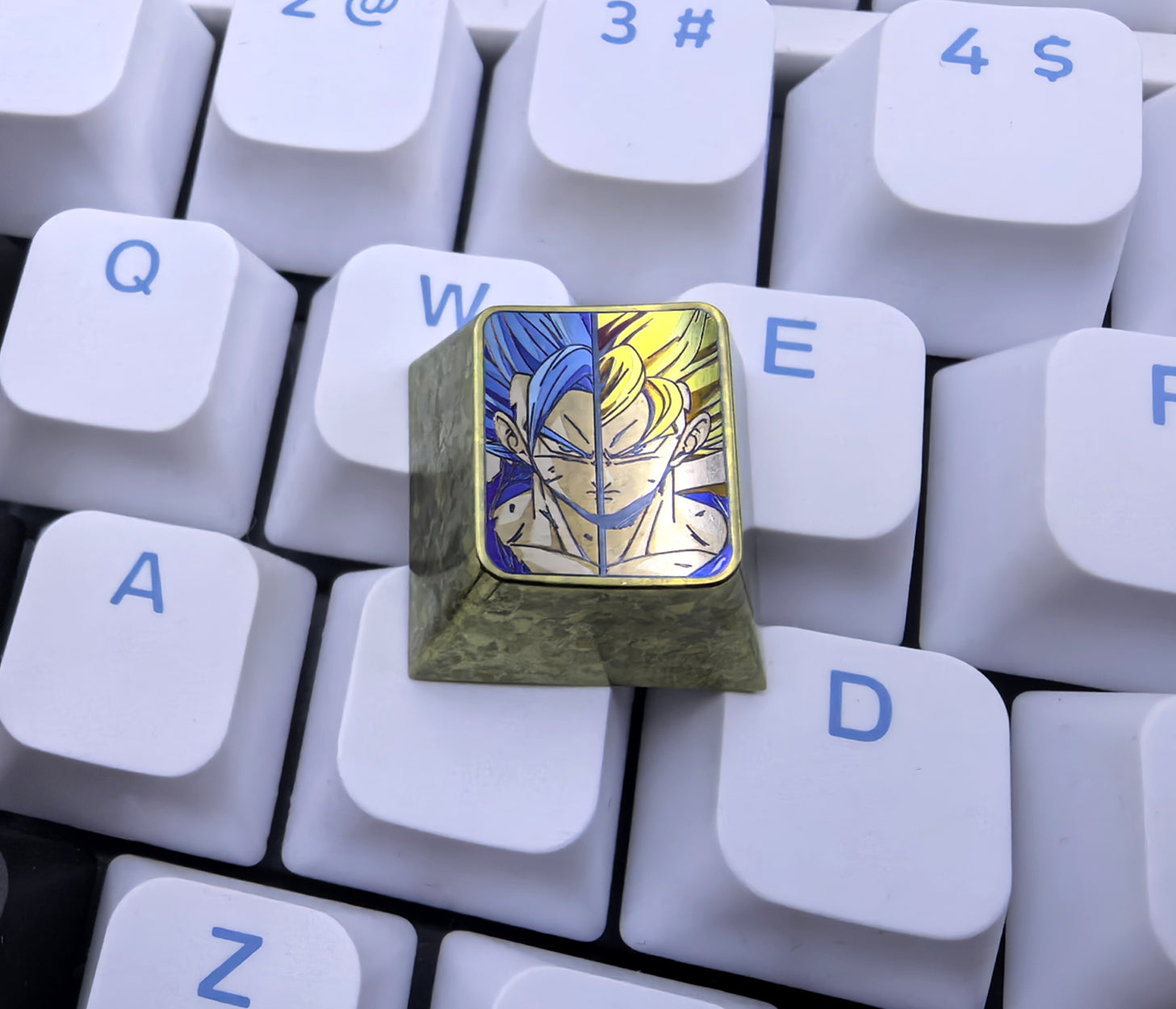 Dragon Ball, Super Saiyan one, 1U titanium alloy personalized keycaps, – bobkeyboard