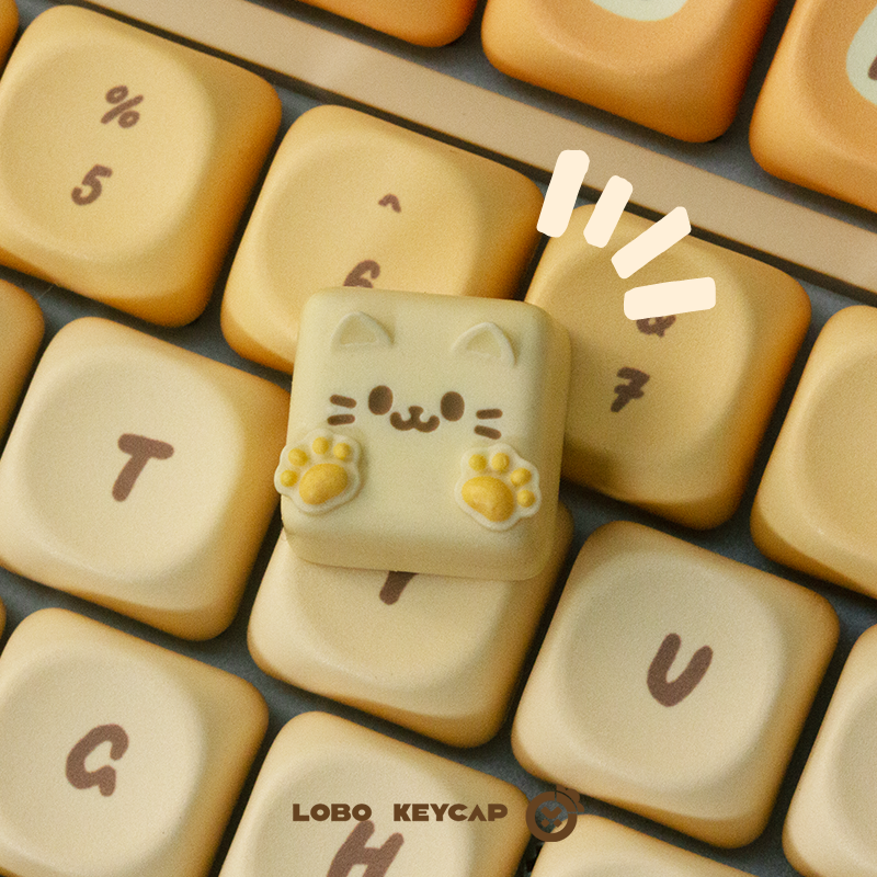 MEOW · Meow Theme Personalized Design Resin Art Keycaps Decorative Key – bobkeyboard