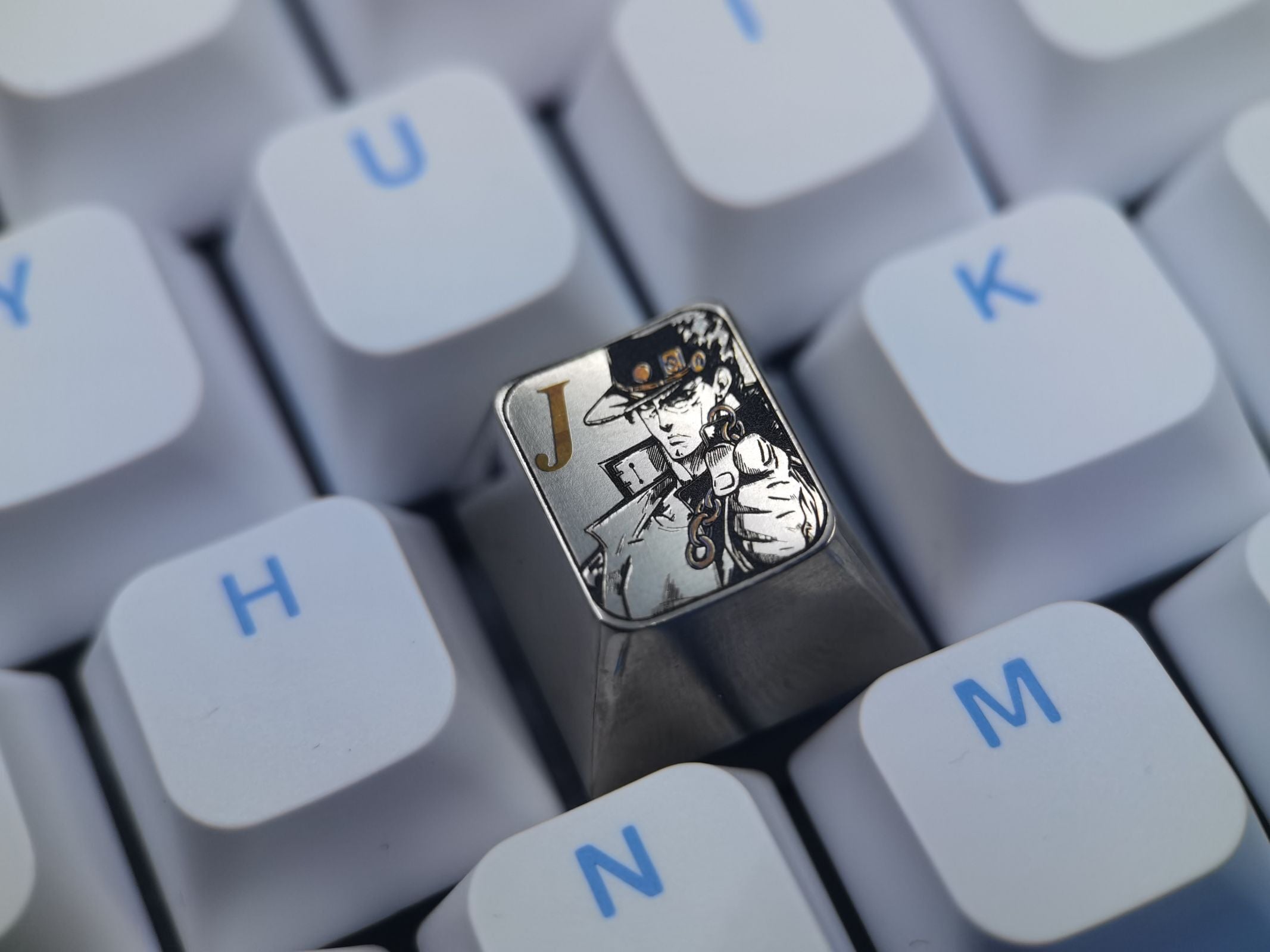 JoJo's Bizarre Adventure, J Key position ，Titanium alloy carved keycap – bobkeyboard