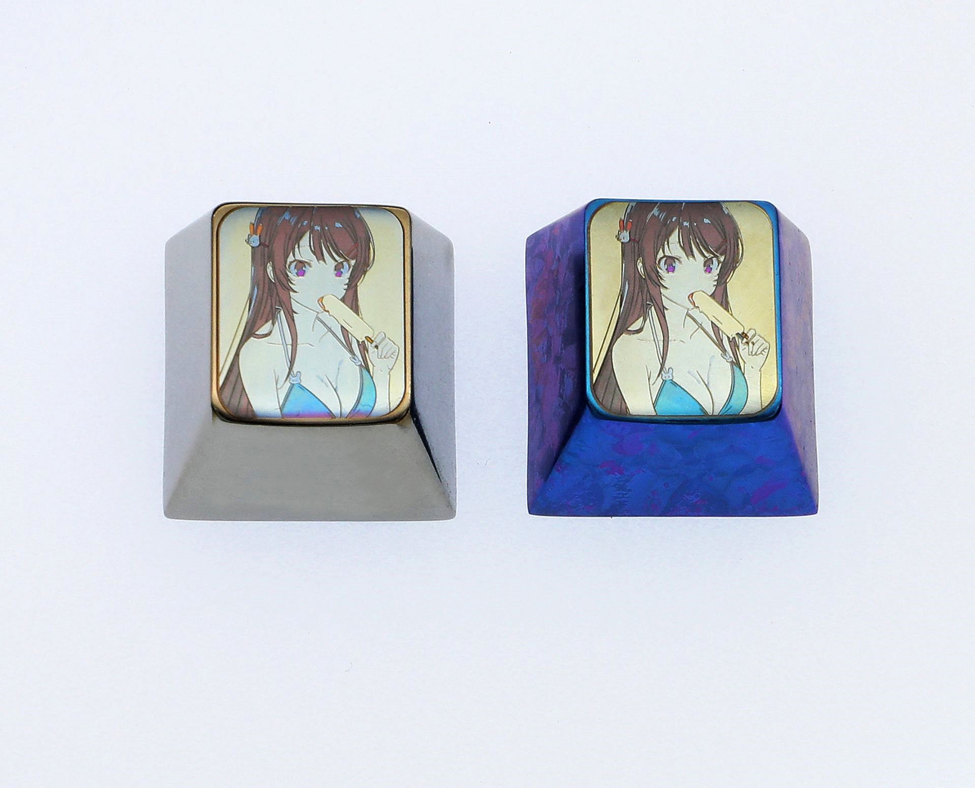 Sakurajima Mai, 1U titanium alloy personalized keycaps, metal carved k – bobkeyboard