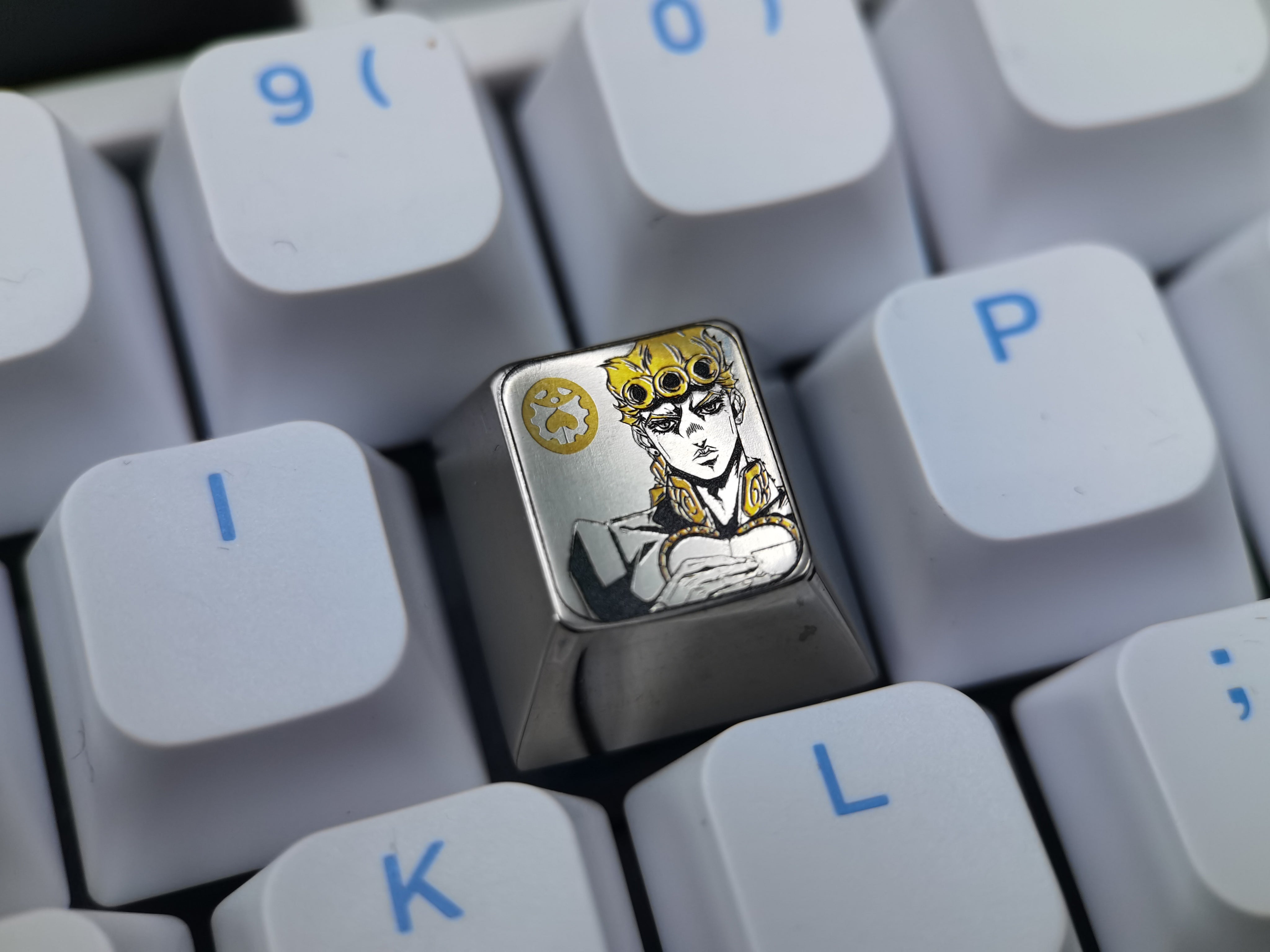 Jojo, Giorno Giovanna, 1U titanium alloy carved personalized keycaps, – bobkeyboard
