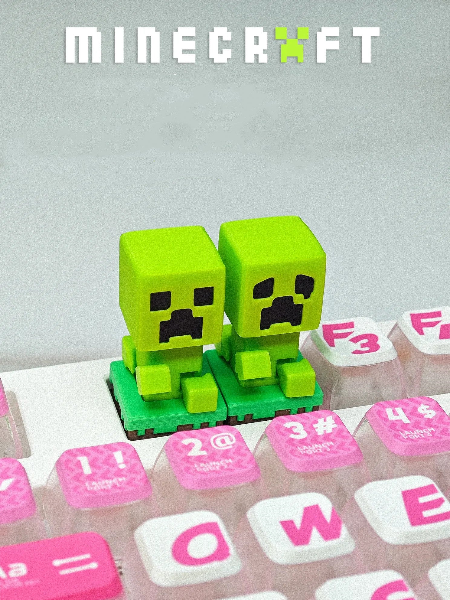 Minecraft， Cute doll keycaps, press movable, 3D printed resin material ...