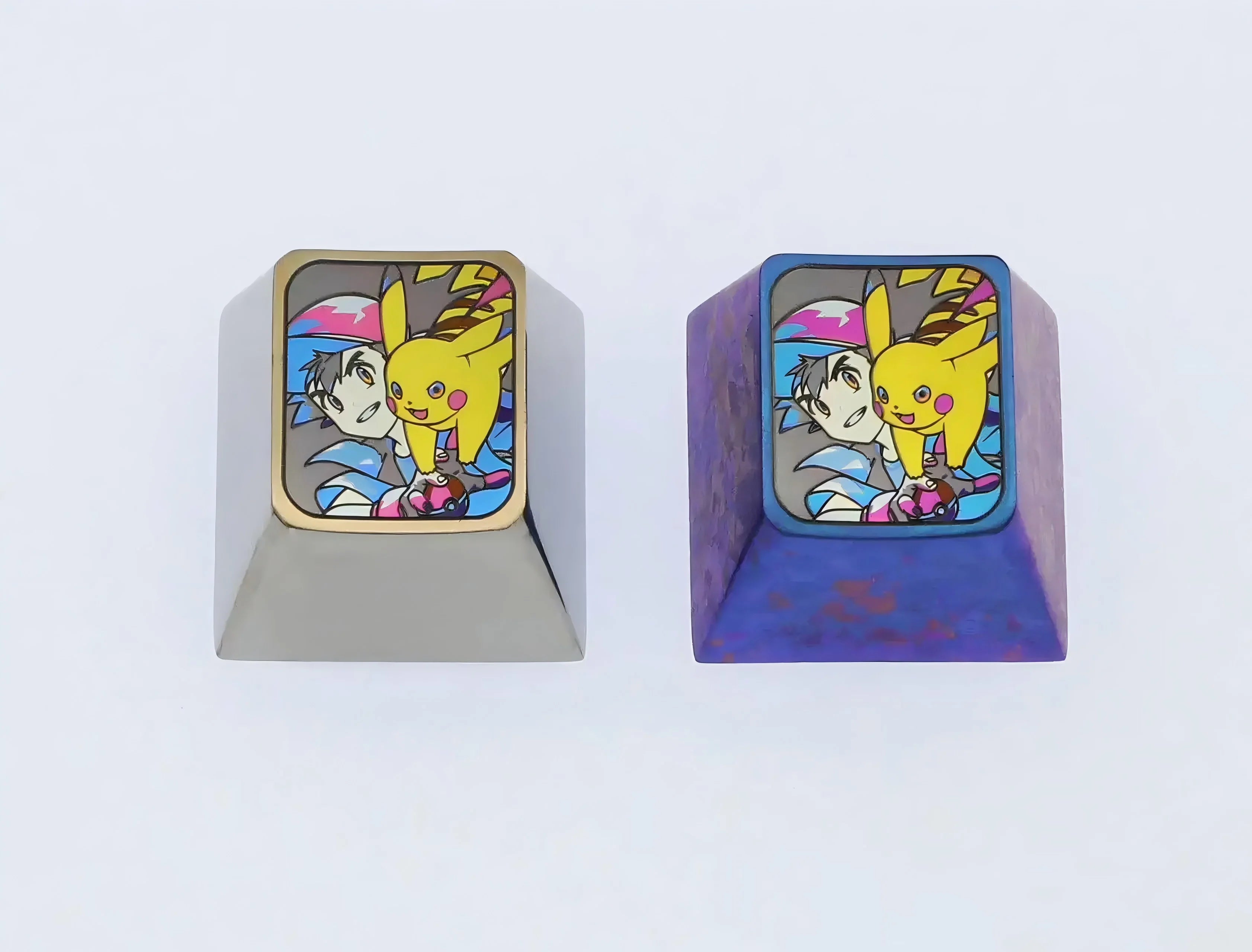 Pokémon， Ash Ketchum，Pikachu， Colored titanium alloy carving, mechanic ...