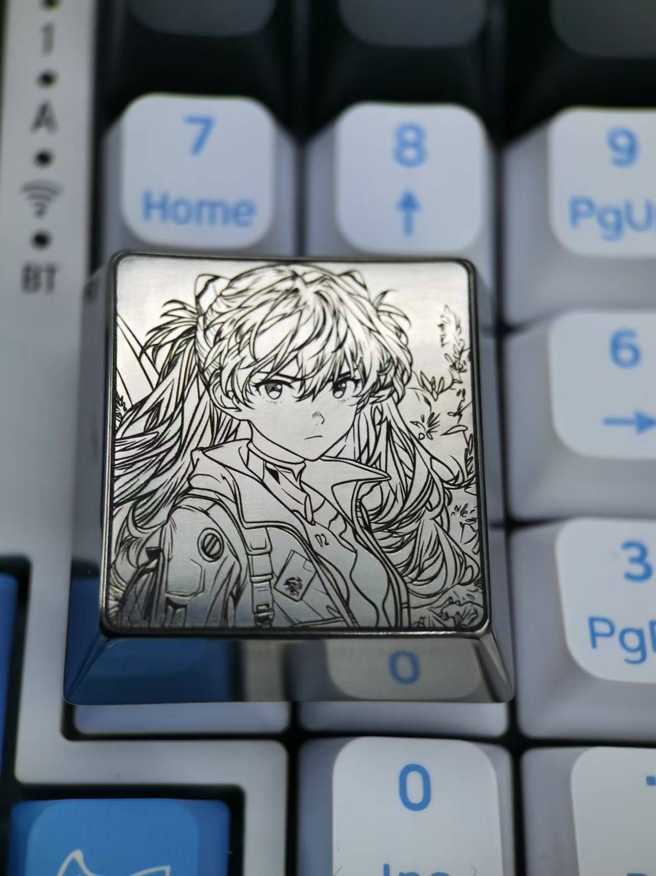 Eva, Asuka 4U, titanium alloy carved personalized keycap, mechanical k ...