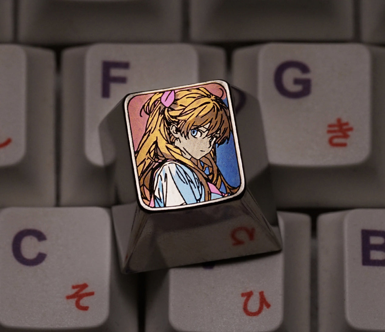 EVA，Asuka 1U, titanium alloy carved personalized keycaps, keyboard dec ...