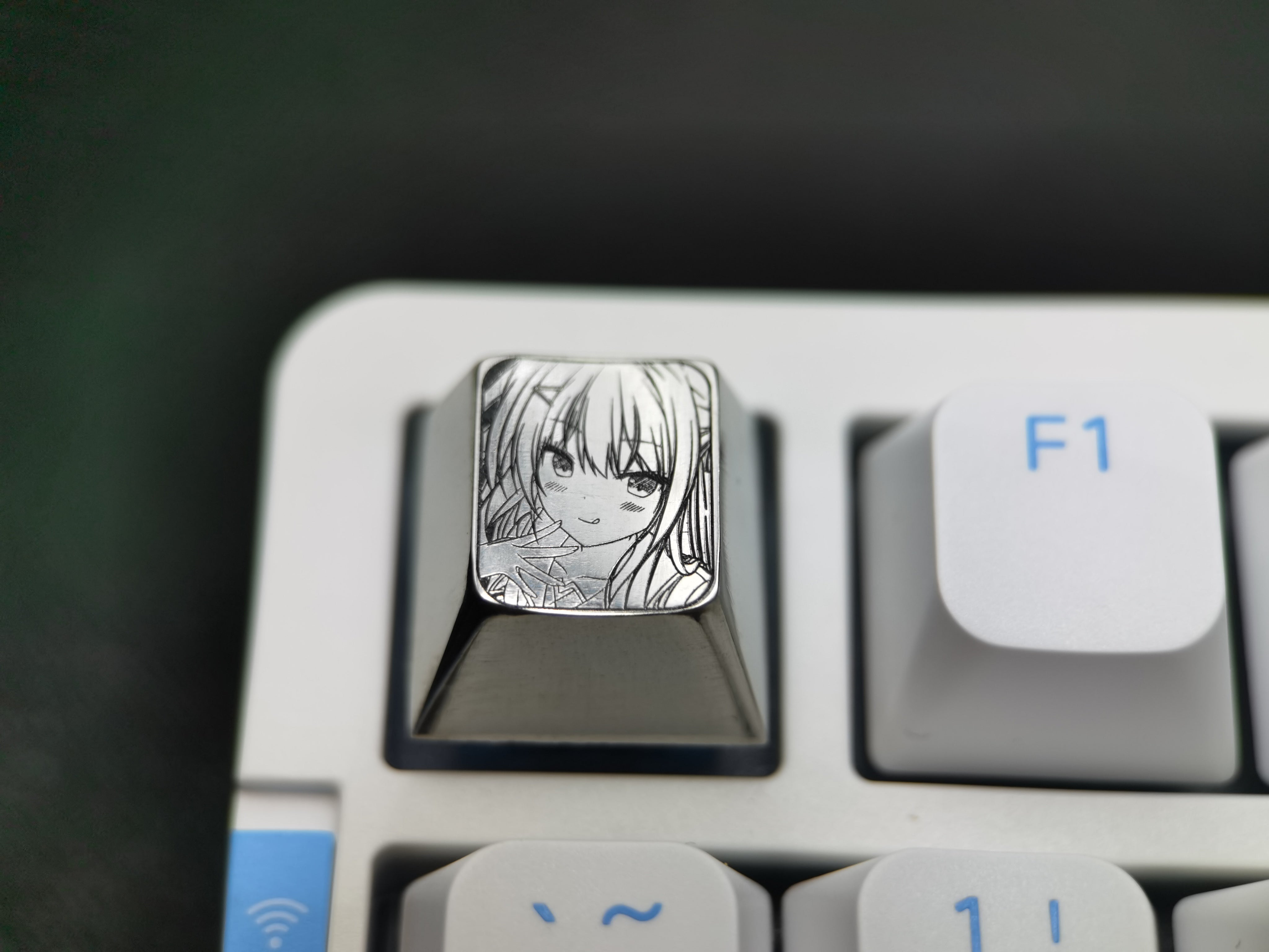 Cute loli plain carving, titanium alloy carving, mechanical keyboard a ...