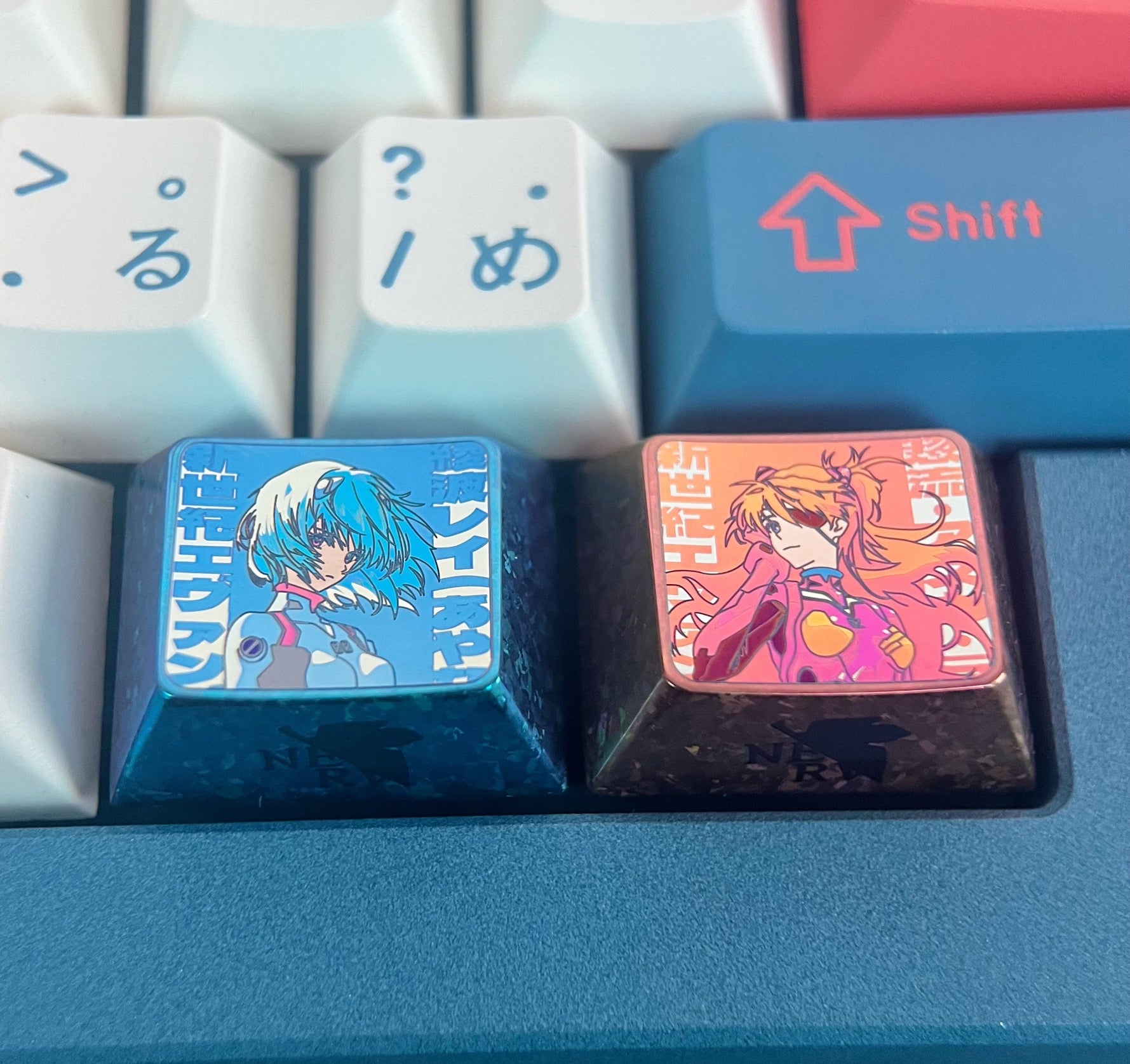 EVA， Asuka, Ayanami Rei, 1.25U/1U titanium alloy personalized keycaps ...