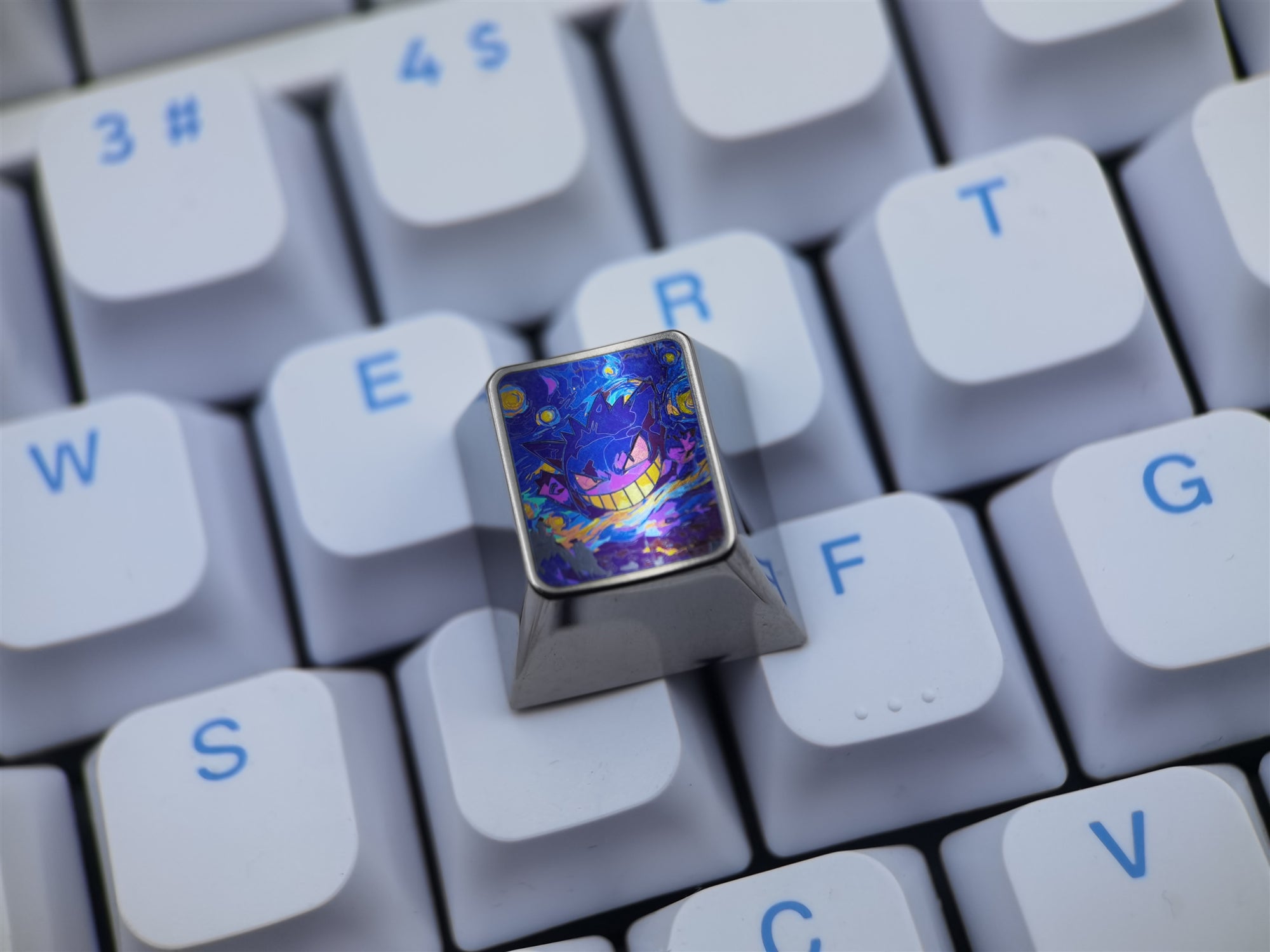 Starry Night Gengar, 1U titanium alloy personalized keycaps, metal key ...
